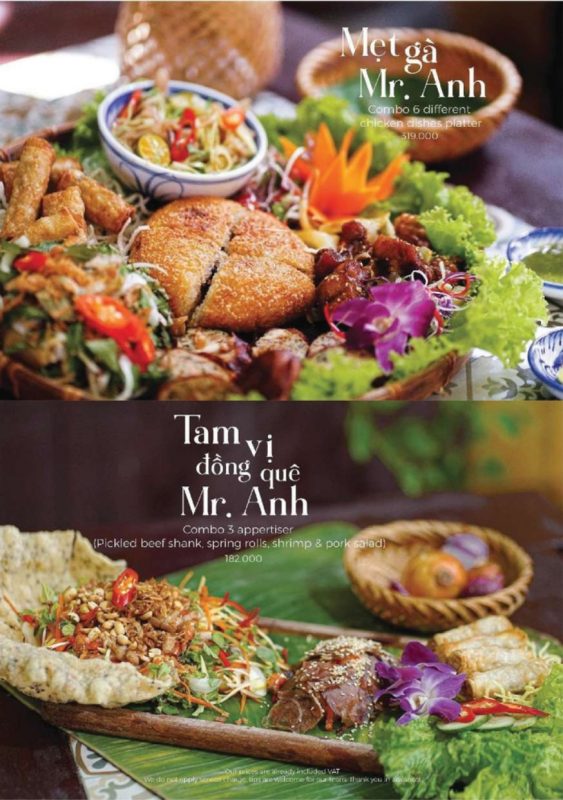 THỰC ĐƠN - NHÀ HÀNG MR.ANH